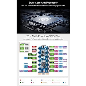 Waveshare RP2040-LCD-0.96 High-Performance Pico-Like MCU Board Based On RPi Microcontroller RP2040 Compatible with Most of The RPi Pico Add-On Modules with Pre-soldered Header
