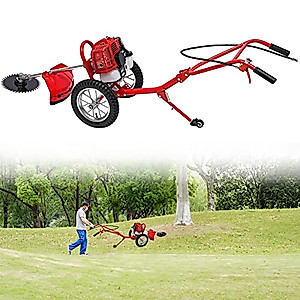 Lidhujnk 1.8KW 49cc Air-Cooled Two-Stroke Gasoline Lawn Mower Hand-Pull Cutter Trimmer, Hedge Trimmer, Grass Trimmer, and Brush Cutter for Yard, Garden