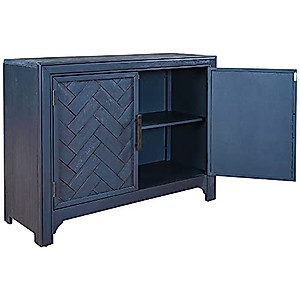 XD Designs Wood Console Table Sofa with 2 Adjustable Shelf, Modern Sideboard Buffet Storage Cabinet, Accent Cabinet for Entryway/Kitchen Dining Room/Living Room (Antique Blue-A) Blue-5)