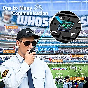 SAMCOM Two Way Radios Long Range Walkie Talkies for Adults with Headphones,20 Channel Programmable Handheld 2 Way Radio Rechargeable with 3000mAh Battery and Charger（6 Pack）