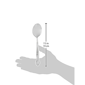 Winco 12-Piece Elegance Dinner Spoon Set, 18-0 Stainless Steel,Silver