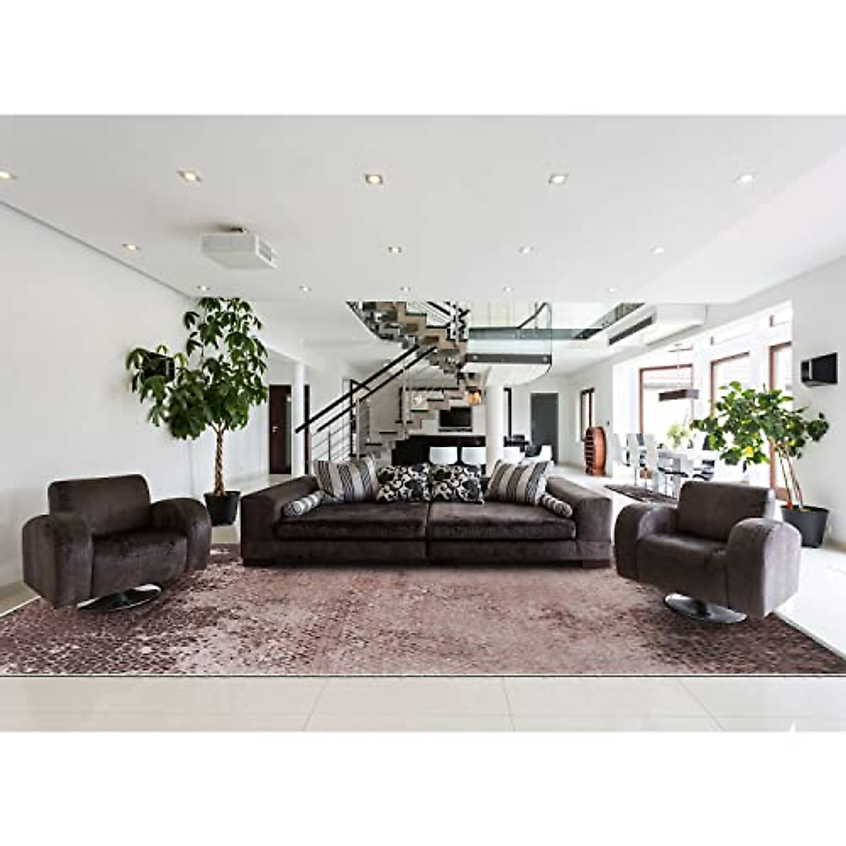 Vernal Machine Washable Anti Slip Area Rug Pet Friendly High Traffic Non-Shedding Rugs, Dustan Style Eco Friendly Carpets 6 X 9 (180x274cm), Beige