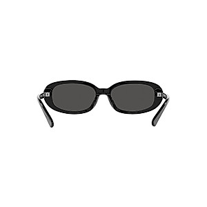 POLO RALPH LAUREN Womens Ph4198u Universal Fit Oval Sunglasses, Shiny Black/Dark Grey, 53 mm