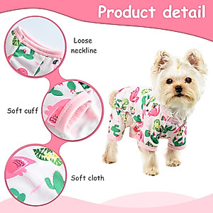 Dog Clothes for Small Dogs Boy Girl, Dog Pajamas Tiny Chihuahua Yorkie Spring Summer Shirt, Cute Puppy Outfit Pjs Jumpsuit Cat Onesie Apparel Pet Clothes