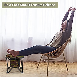 LUCKY CUP Portable Camping Stool with Side Pocket Camping Seat 12.5in Foldable Comfortable Widening Heightening for Travel Camping Fishing Hiking Gardening Picnic Beach BBQ Outdoor