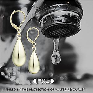 dh&yp Gold teardrop earrings for women，French Style Simple Temperament Water Drop Dangle Earrings for Women, Independent Designer, gift for girlfriend, Mom, Sister