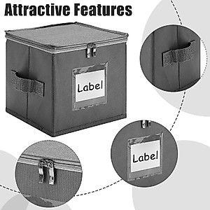 Karenhi 4 Pcs China Storage Containers Hard Shell, China Plate Storage Containers with Lid Stackable Platter box for Dishes Plates, Grey