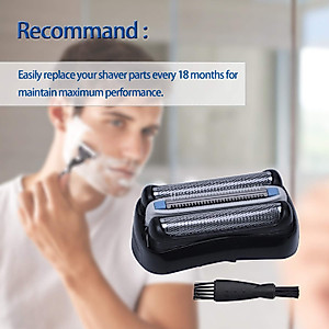 32B Foil & Cutter Shaver Replacement Part for Braun Series 3, Compatible with Braun 310S 320S 330S 340S 360S 380S 350CC 370cc-4 390cc-4 Shaver Foil Cartridge Cassette Head