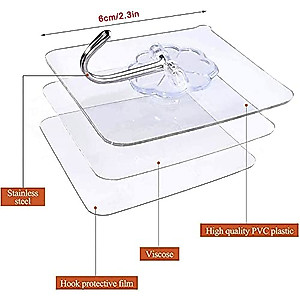 Wall Hooks Towel Hooks Siding Hooks 15 PCS Heavy Duty 22lb(Max) 3m Hooks Ceiling Hooks Picture Hanging Hooks Wall Hangers Without Nails Hooks for Hanging Cup Hooks