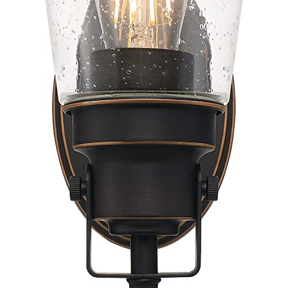 Westinghouse Lighting 6574500 Ashton One-Light Indoor Wall Fixture, Oil Rubbed Bronze Finish with Highlights and Clear Seeded Glass , Oil-rubbed Bronze