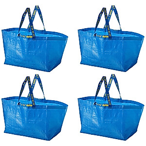 I-K-E-A Frakta Shopping Bag Large Blue (Set of 4) Grocery Laundry Tote Bag