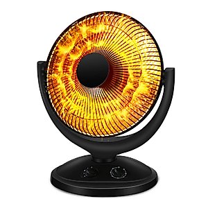 Antarctic Star Space Heater, Portable Heater Electric Ceramic Small Heater Indoor Use Oscillating Radiant Dish Heater Overheat Protection Quiet with Adjustable Tilt for Home or Office, 800W Black