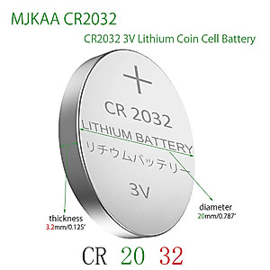 MJKAA ECR2032 3V Lithium Coin Cell Battery CR2032 (100 Pack)
