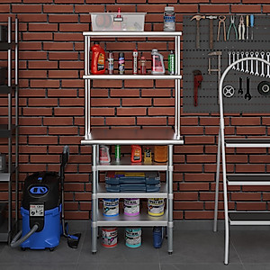 Amgood 18" x 30" Stainless Steel Work Table with 3 Shelves and 12" Wide Double Tier Overshelf | Metal Kitchen Prep Table & Shelving Combo | NSF