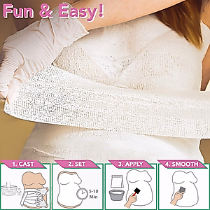 Luna Bean Deluxe Belly Casting Kit, Easy Pregnancy Belly Cast with Smooth Finish - Gifts for Expecting Mom, Baby Nursery Décor Keepsake, Pregnant Mom to Be Gift, Pregnancy Must Haves