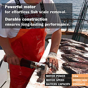 Cordless Electric Fish Scaler Tools,Built-in 12v Rechargeable Battery,2 Cutter Heads,Two-way Rotated,IPX7 Waterproof,Electric Fish Scaler Remover,Fish Scale Remover,Professional Fish Descaler Tool