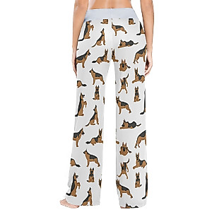 vvfelixl Women's Pajama Pants German Shepherd Dogs Sleepwear Lounge Pajama Bottoms White XL