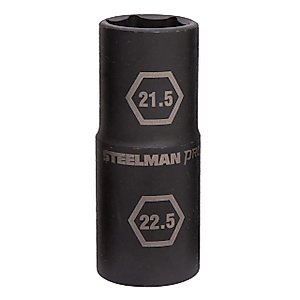 Steelman Pro 1/2-Inch Drive 6-Point Thin Wall 21.5mm x 22.5mm Double Ended Impact Flip Socket, Durable Corrosion-Resistant Steel, Laser-Etched Callouts
