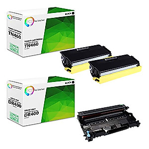 TCT Premium Compatible Toner Cartridge and Drum Unit Replacement for Brother TN460 DR400 Works with Brother DCP-1200 1400 HL-1230 1270N MFC-8300 IntelliFax-4100 Printers (2 TN-460, 1 DR-400) - 3 Pack