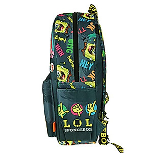 KBNL SpongeBob Backpack with Laptop Compartment for School, Travel and Work, Black, (A22222-SB)
