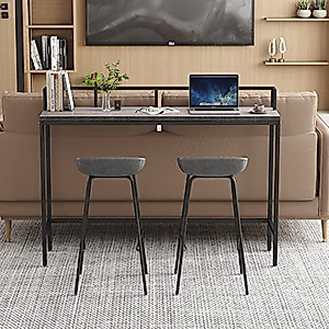 Yusong 47" Long Sofa Table, Narrow Console Table Behind Couch, Tall Bar Tables Enterway Table, Small Skinny Foyer Table for Living Room Home Office Bar, Grey