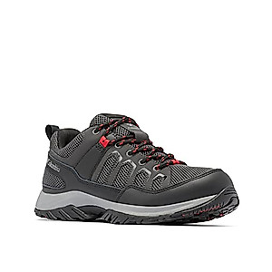 Columbia Men's Granite Trail Waterproof, Shark/Mountain Red, 10.5