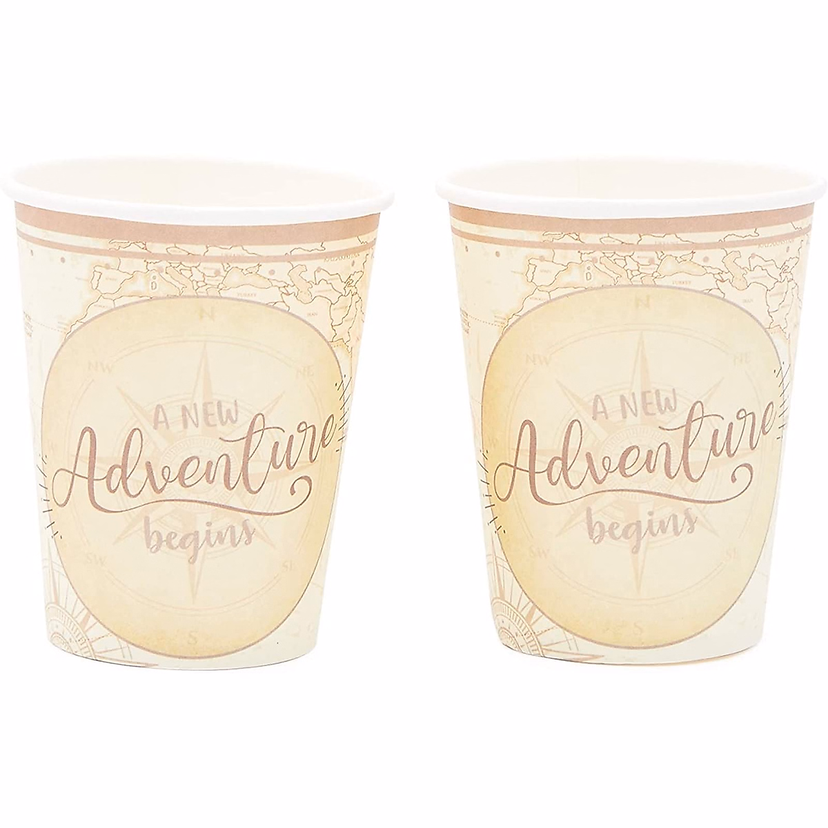 BLUE PANDA 170 Piece A New Adventure Begins Party Decorations for Baby Shower, Graduation, Serves 24 Includes Travel-Themed Plates, Napkins, Cups, Tablecloth and Banner