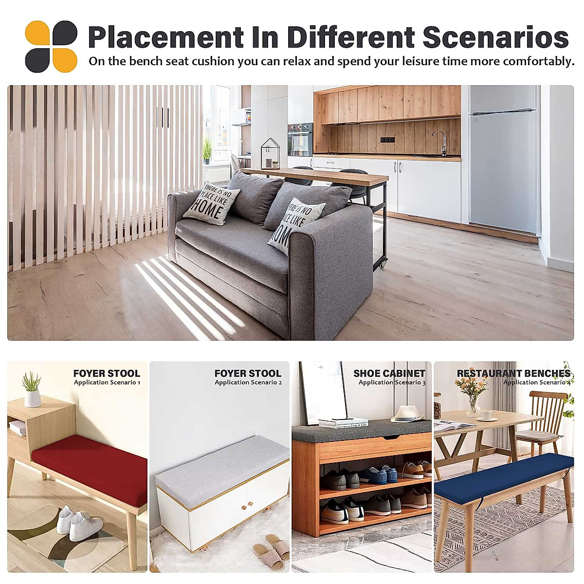 ROFIELTY Custom Bench Cushion for Bench Seat Cushion Window Seat Cushions Indoor Bench Cushions for Indoor Furniture Bench Pads Bench Pillow (Dark Brown,59x18x2inch)