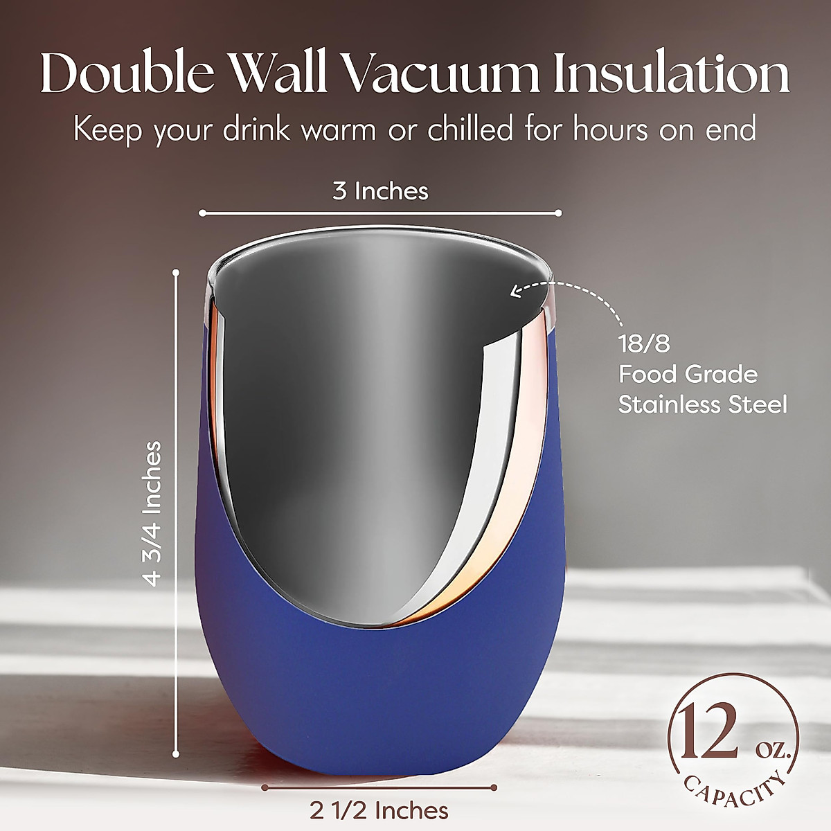 shop4ever A Wise Woman Once Said I'm Outta Here and Lived Happily Ever After Engraved Insulated Stainless Steel Wine Tumbler with Lid 12 oz. (Royal Blue)