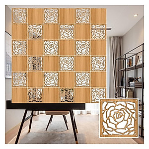 Hanging Room Divider Panels, Waterproof Wood Plastic Partitions Panel, DIY Home Bedroom Hotel Office Decor Screen with All Accessories, 5mm Thick (Color : Natural b, Size : 18Pcs)