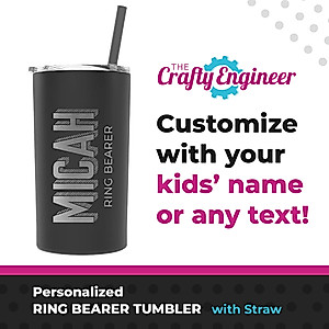 The Crafty Engineer Personalized Flower Girl and Ring Bearer Tumbler with Straw (Seafoam)