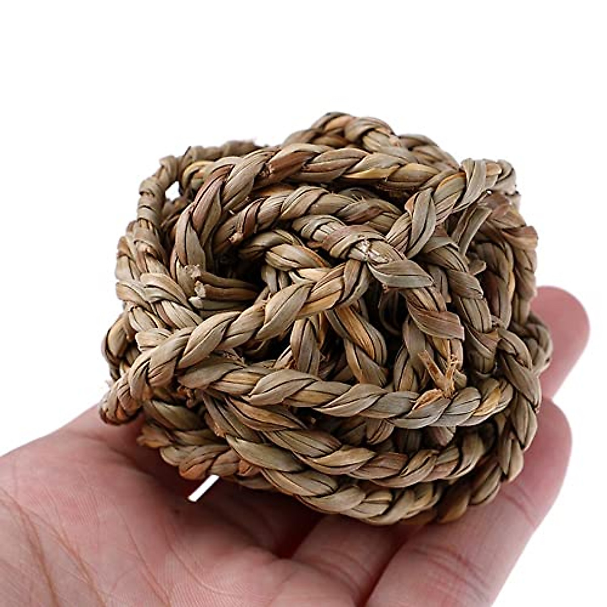 Small Animal Activity Toy, Pet Bird Play Rattan Balls Chew Toys for Chinchilla Guinea Pig Rats Rabbits Hamster Gerbil Degu Bunny(Water Hyacinth)