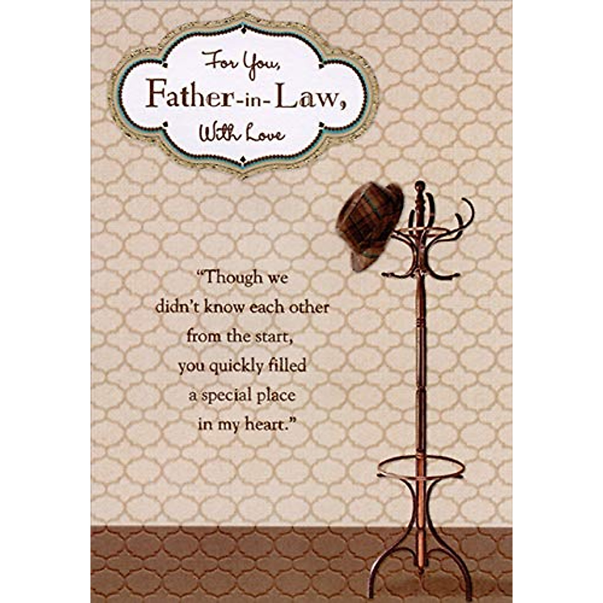 Designer Greetings Brown Hat on Coat Rack Father's Day Card for Father-in-Law