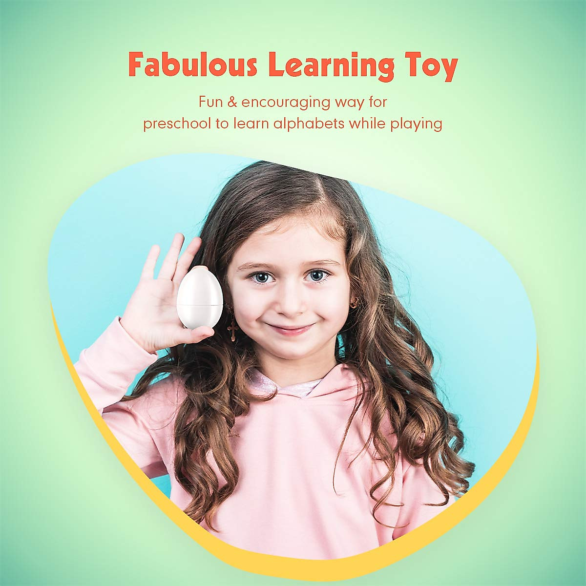 Coogam Letters Matching Eggs 26PCS ABC Alphabet Color Sorter Puzzle Easter Travel Bingo Game Uppercase Learning Fine Motor Skill Montessori Gift for Year Old Kids