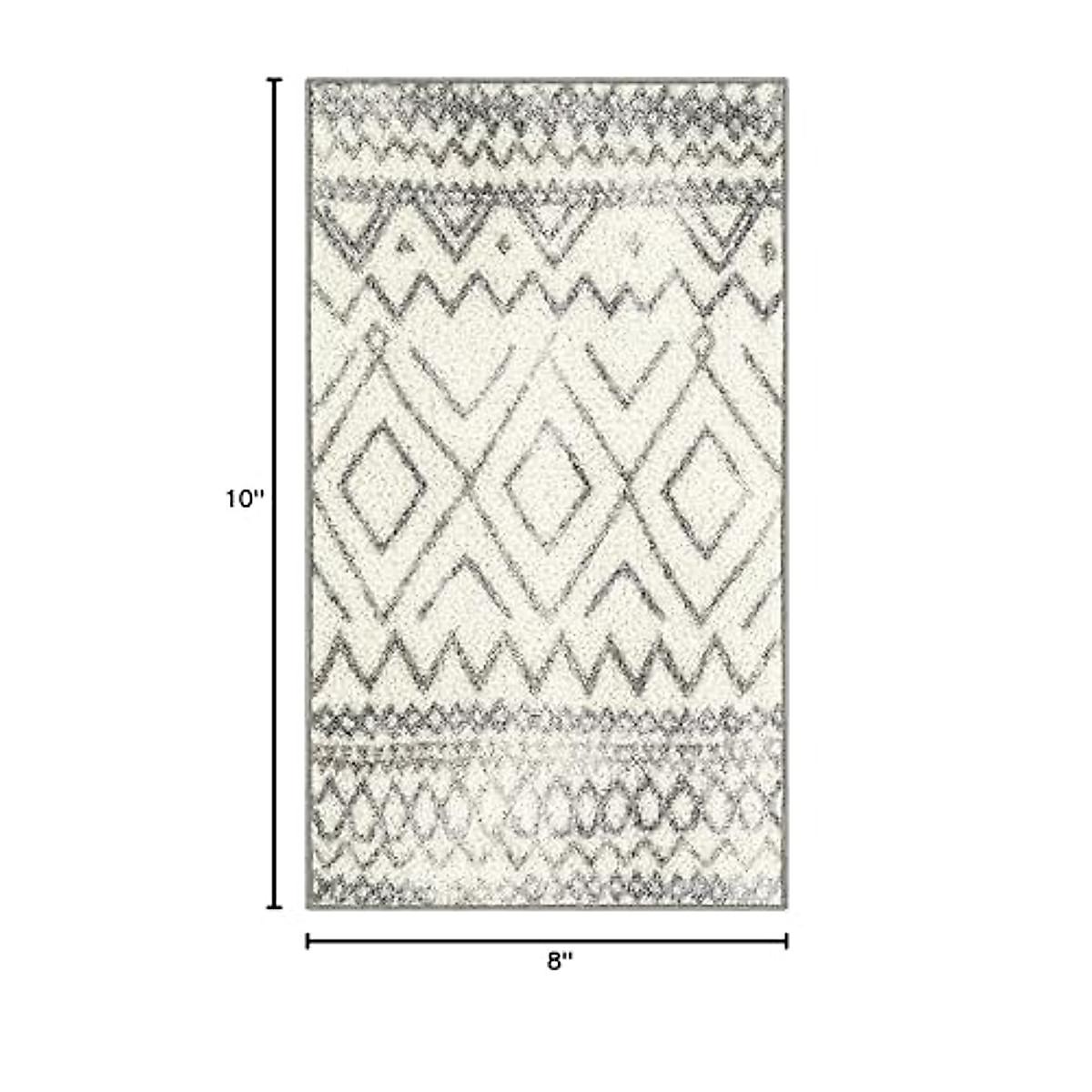 Maples Rugs Abstract Diamond Modern Distressed Kitchen Rugs Non Skid Accent Area Floor Mat [Made in USA], 1'8 x 2'10, Neutral