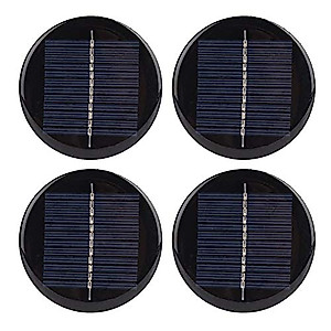 Bnineteenteam 4PCS Solar Panel,6V Round Portable Stable Efficient Polycrystalline Silicon Solar Cell Panel 80MM Diameter Small Size and Lightweight Other Climbing Camping Supplies