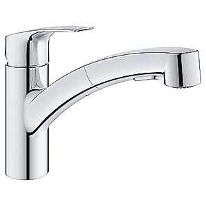 GROHE 30306001 Eurosmart Dual Spray Pull-Out Kitchen Faucet, Chrome