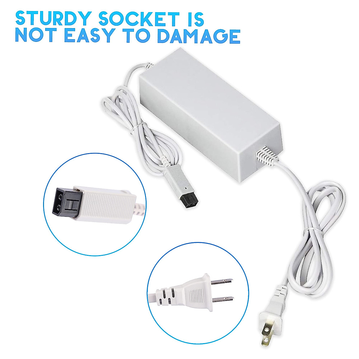 Xahpower 4 in 1 Accessories Bundle Kits for Wii, AC Power Supply Adapter + Composite Audio Video Cable + Wii to hdmi Converter and Wired Infrared Ray Sensor Bar Compatible with Nintendo Wii
