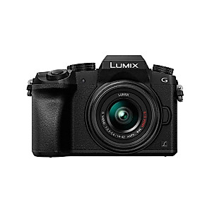 Panasonic LUMIX DMC-G7 Mirrorless Micro Four Thirds Camera with 14-42mm Lens, Black - Bundle with Camera Case, 64GB SDXC U3 Card, Spare Battery, Tripod, 46mm Filter Kit, Software Package, and More