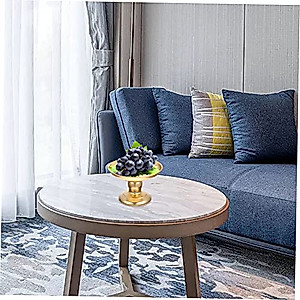 Didiseaon 3pcs Platter Candy Kitchen Food Storage Nuts Bowl Fruit Golden Snack Stand Trifle Metal Household Center Dessert Iron Pan Display Dish Plates for Container Rack Round Footed