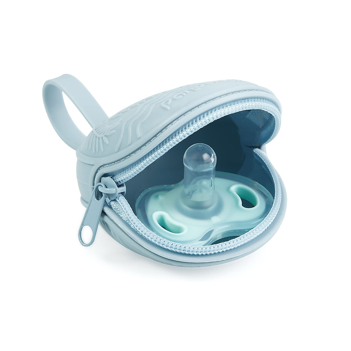 PandaEar 3 Pack Silicone Pacifier Holder Case, Portable Travel Pacifier Pouch for Newborns, BPA-Free Silicone Pacifier Storage Container for Boys & Girls (Green, Blue, Cream)