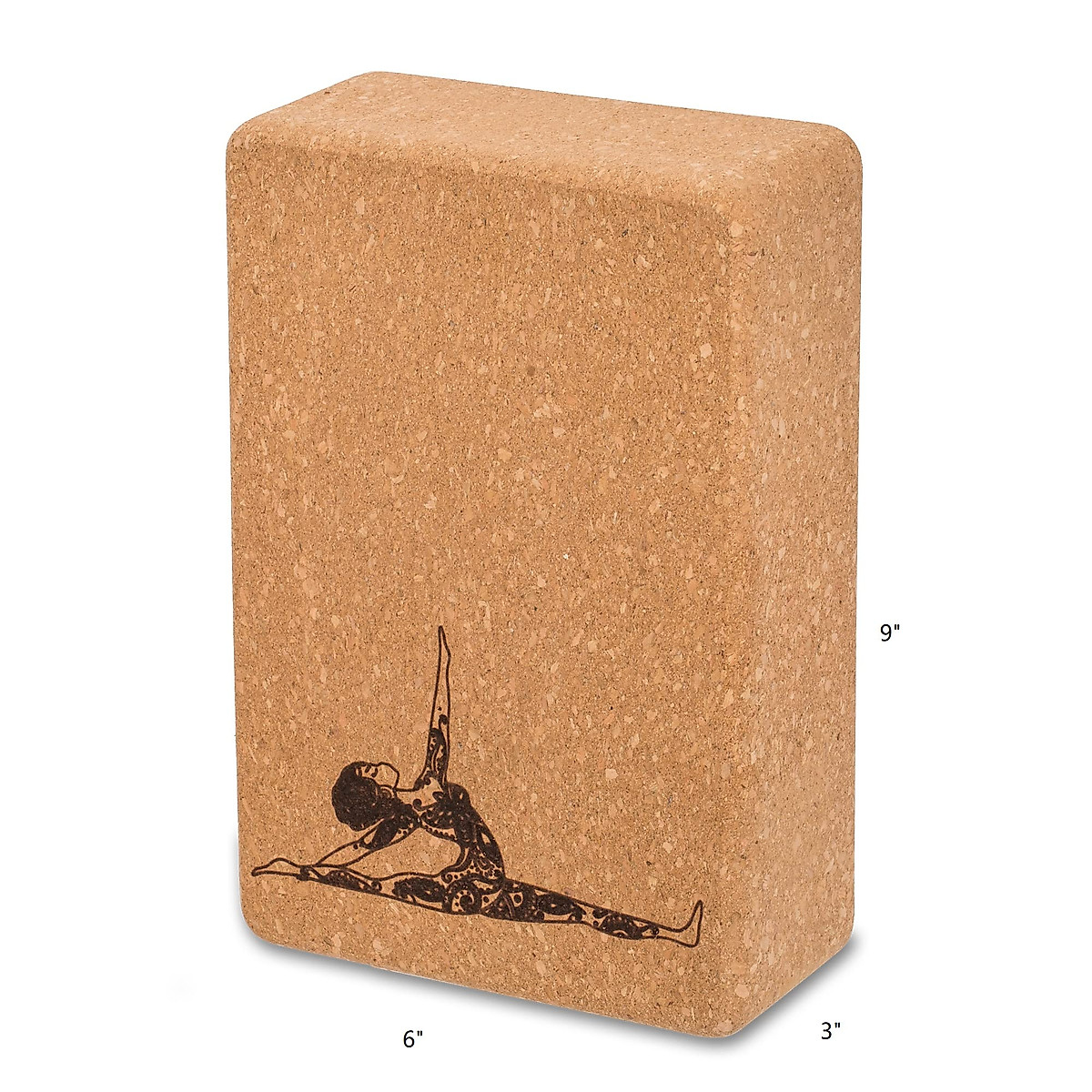 Wood Yoga Wheel Set, Cork Yoga Wheel, Cork Yoga Block 2 Pack 9"x6"x3", Yoga Wheel Bag, 4 in 1. (Yellow)