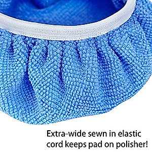 Awpeye 10Pack Car Polisher Pad Bonnet (5 to 6 Inches) Soft Microfiber Polishing Bonnet Buffing Pad Cover
