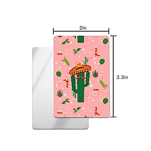 Green Cactus Small Compact Mirror for Purse, Tropical Western Cowboy Pink Travel Makeup Mirror for Women Men, Rectangular Handheld Compact Pocket Mirror 1 PCS