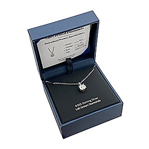 Amazon Collection 2/5 CT TW Lab Grown Diamond Cluster Round Solitaire Pendant on 18" + 3" Chain, Silver, One Size, (R3AUJBKHZZ)