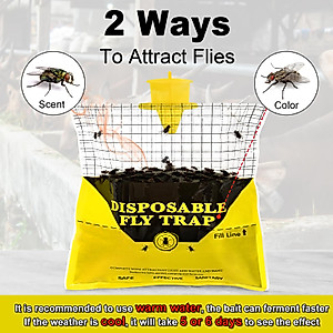 Glovv Fly Traps Outdoor Hanging, 8 Natural Pre-Baited Fly Hunter Stable Horse Ranch Fly Trap, Mosquito Fly Bags Outdoor Disposable Catchers Killer Repellent for Barn Farm Patio & Camping
