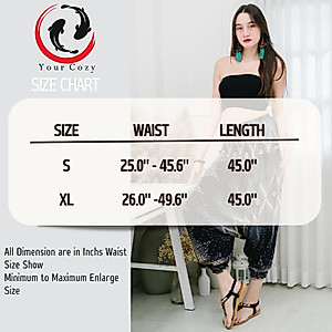 Your Cozy Harem Pants for Women Hippie Boho Clothes Mc Hammer Pants Jumpsuit Casual Loose Beach Sweatpants Comfortable Baggy Boho Yoga Trousers (Black Elephant_S)