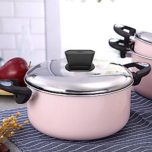 Silicone Universal Pot Lid Replacement Knobs Pan Lid Holding Handles Long Screws Anti-scald Cookware Cover for Kitchen Glass Lid 2 Pack Diamond Shape Black