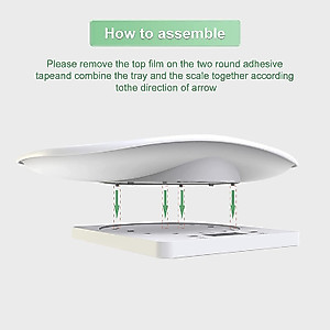 YTCYKJ Digital Pet Scale, Multi-Function LCD Scale Digital Weight with Height Tray Measure Accurately, Perfect for Puppy/Kitty/Hamster/Hedgehog/Food, Capacity up to 22 lb, Length 11inch