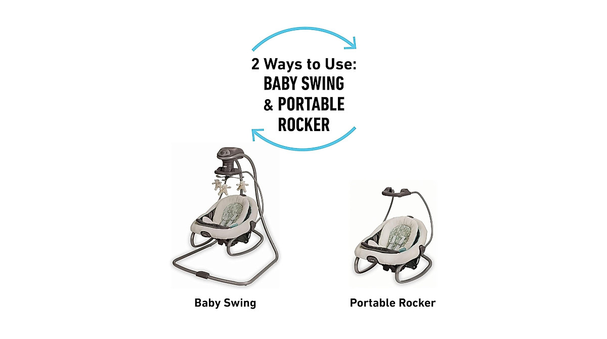Graco DuetSoothe Swing & Rocker Winslet | 2-in-1 Baby Soothing Solution